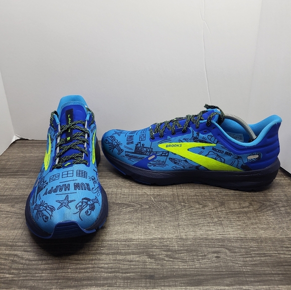 Brooks | Shoes | Brooks Launch 9 Boston Run Happy Limited Edition Blue ...